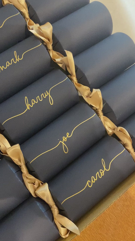 Luxury Handwritten Black Christmas Crackers – Personalised, Ready‑Made ...